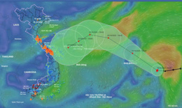 The path of Typhoon Fengshen and its warnings